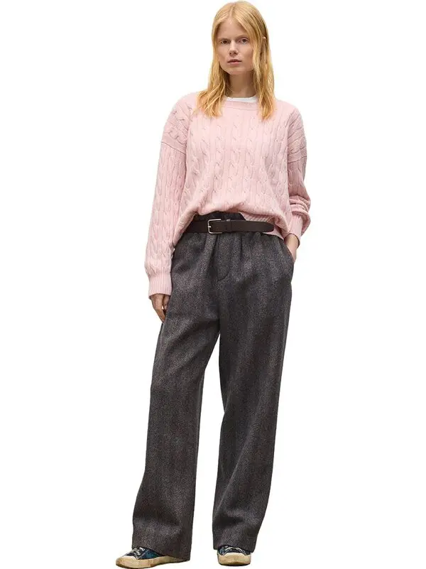 Johnstons Of Elgin Cashmere Cable Knit Jumper - Pink