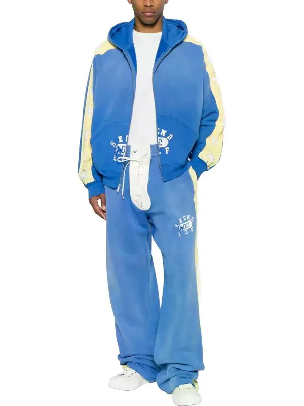 SECND SLF Star Print Zip-up Hoodie - Blue