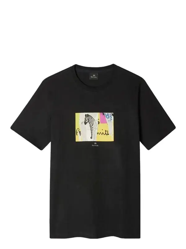 Paul Smith Organic-cotton 'patch Zebra' T-shirt - Black