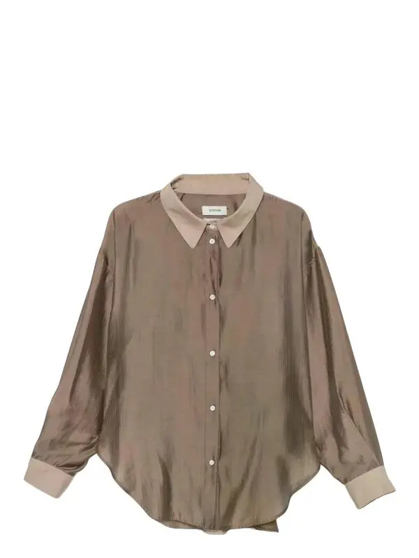SYSTEM Long-sleeve Button-fastening Shirt - Brown