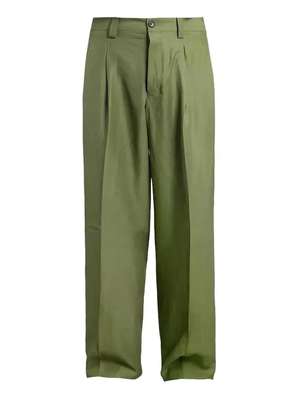 LANEUS Pleated Wide-leg Trousers - Green