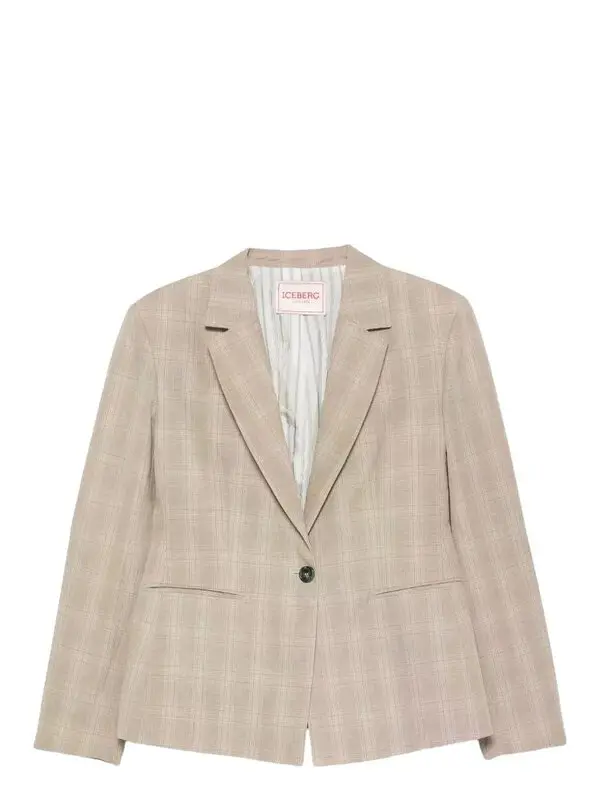 Iceberg Check-pattern Notch-lapel Jacket - Neutrals