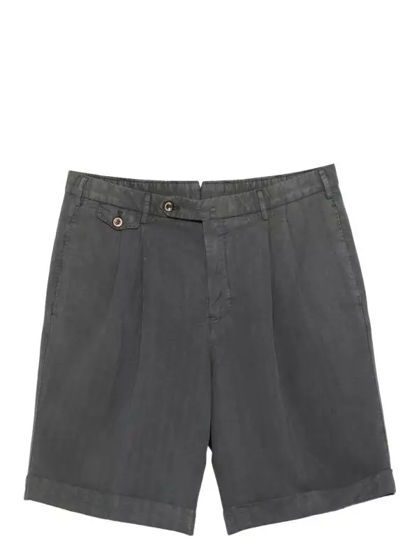 PT TORINO Pleated Turn-up Shorts - Grey