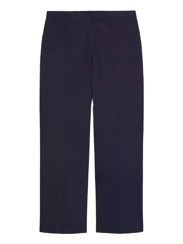 Momoni Poplin Straight-leg Trousers - Blue