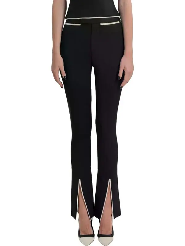 CONTESSA MILLS Helix Contrast-trim Trousers - Black