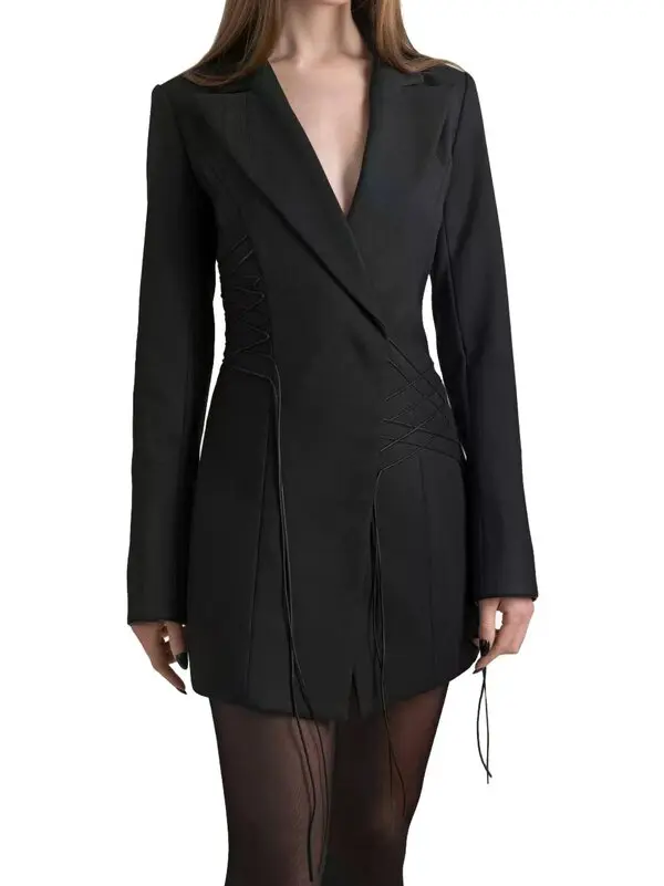 CONTESSA MILLS Lace-up Mini Dress - Black