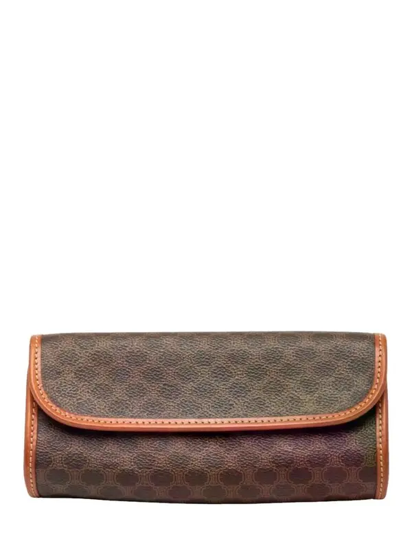 Celine Macadam Coated Canvas Clutch Bag - Brown