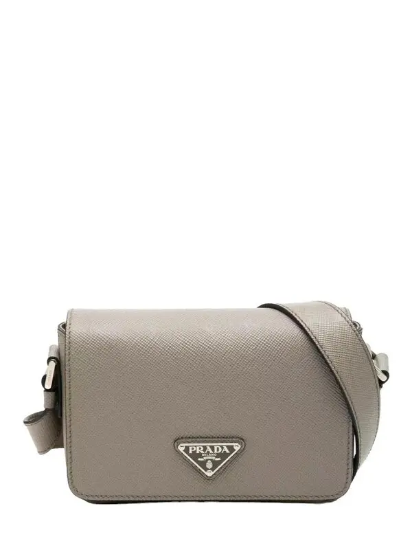Prada Saffiano Leather Crossbody Bag - Grey