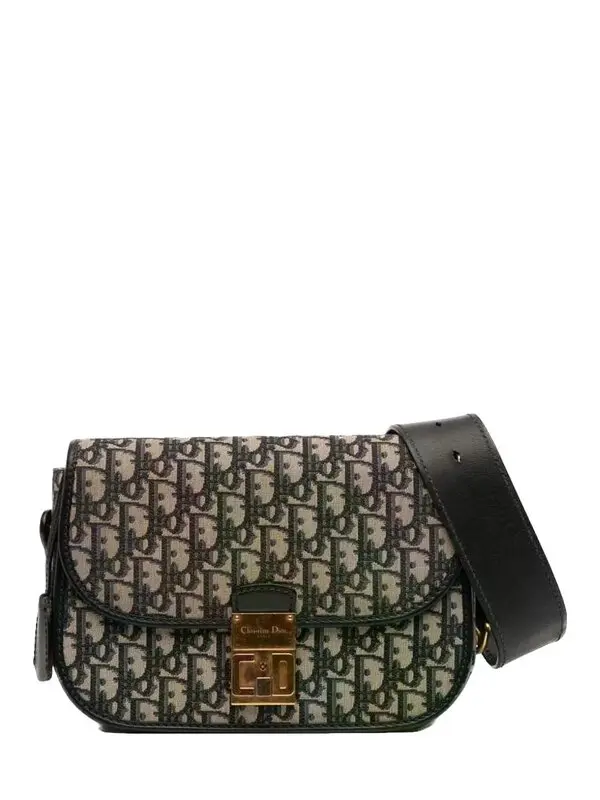 Dior Oblique Canvas Flap Crossbody Bag - Blue