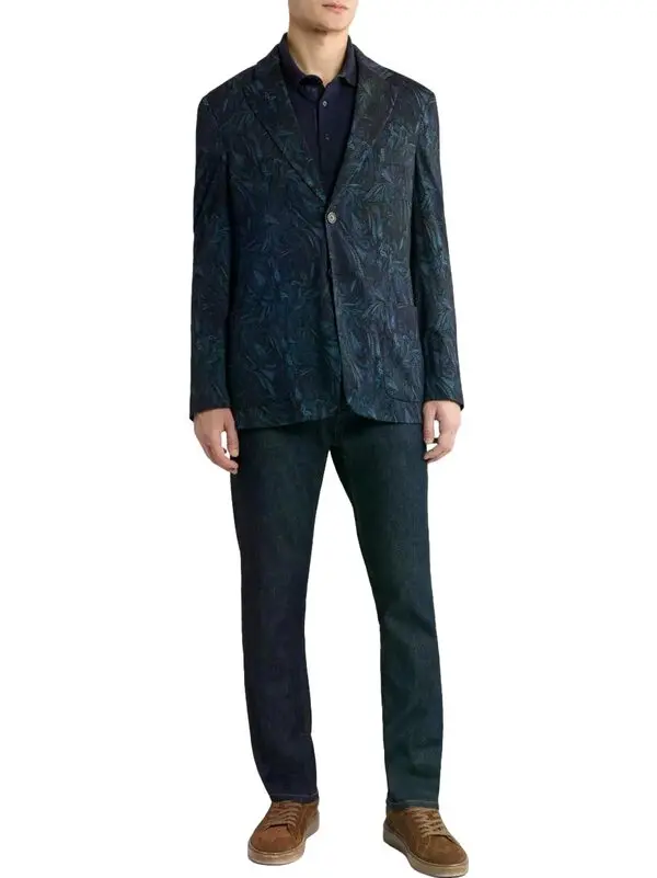 Etro Embroidered-logo Polo Shirt - Blue