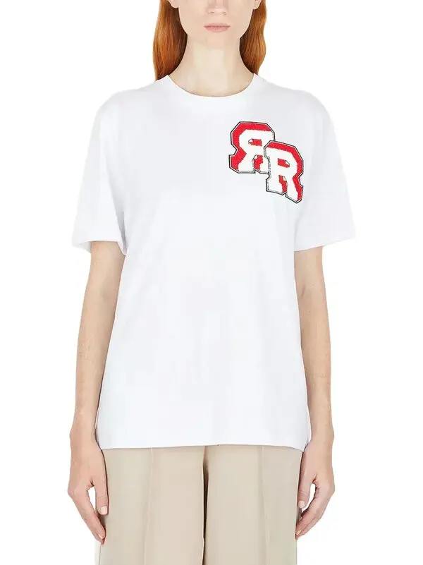 Rokh Logo Detail Crewneck T-shirt - White