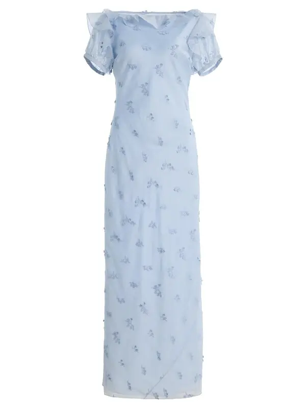 Altuzarra Lafont Embroidered Maxi Dress - Blue