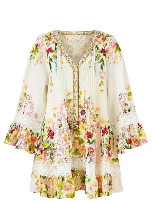 Camilla The Call Of Catalonia Mini Dress - Neutrals