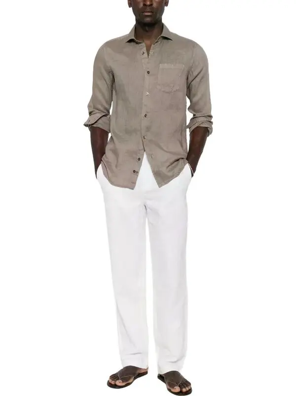 TRUZZI Chest-pocket Shirt - Brown