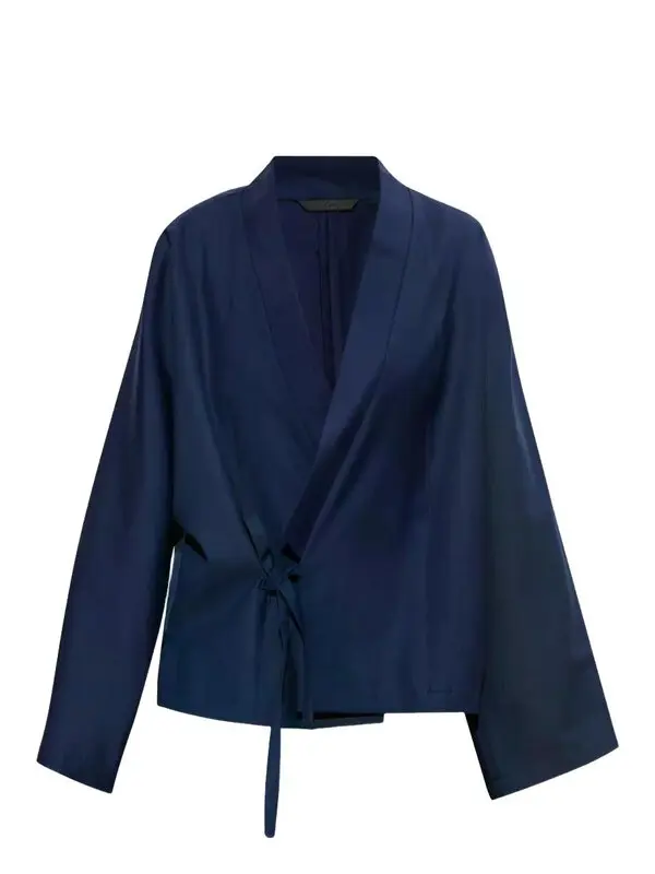 Kenzo Wool Kimono With Tie Fastening - Blue