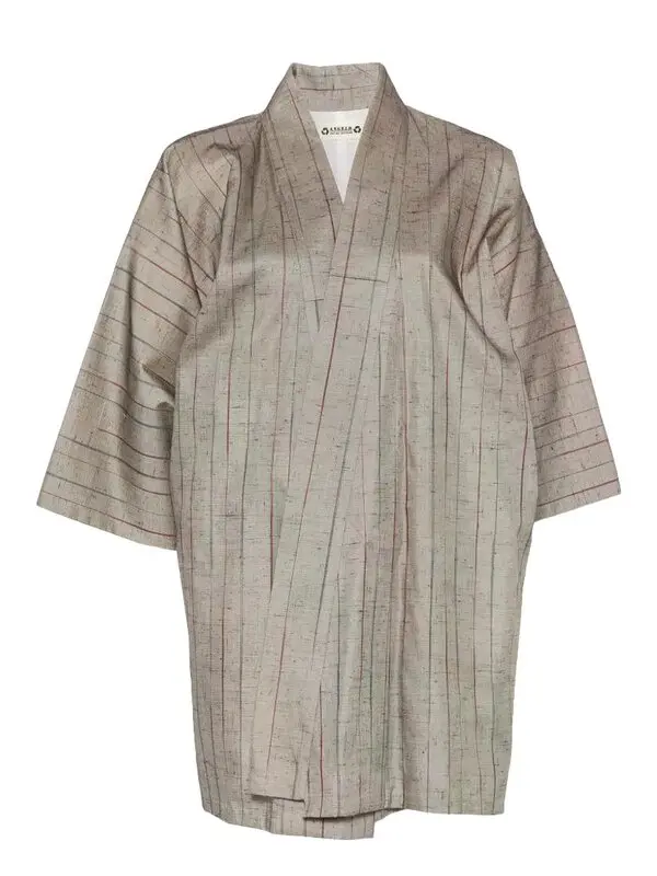 A.N.G.E.L.O. VINTAGE CULT Striped Silk Kimono - Grey