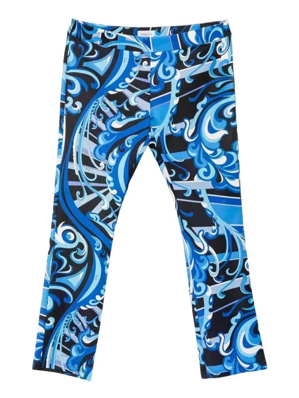 Emilio Pucci Abstract Print Trousers - Blue