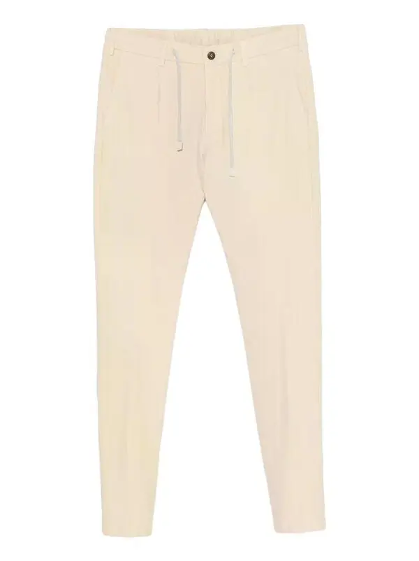 Eleventy Drawstring Waist Pleated Trousers - Neutrals
