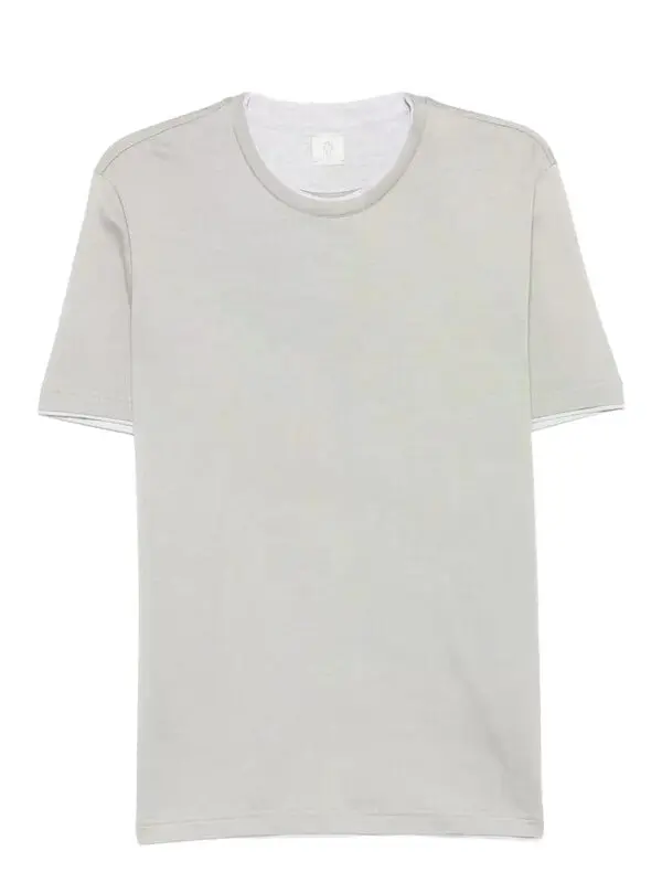 Eleventy Contrast-trim Short-sleeve T-shirt - Grey