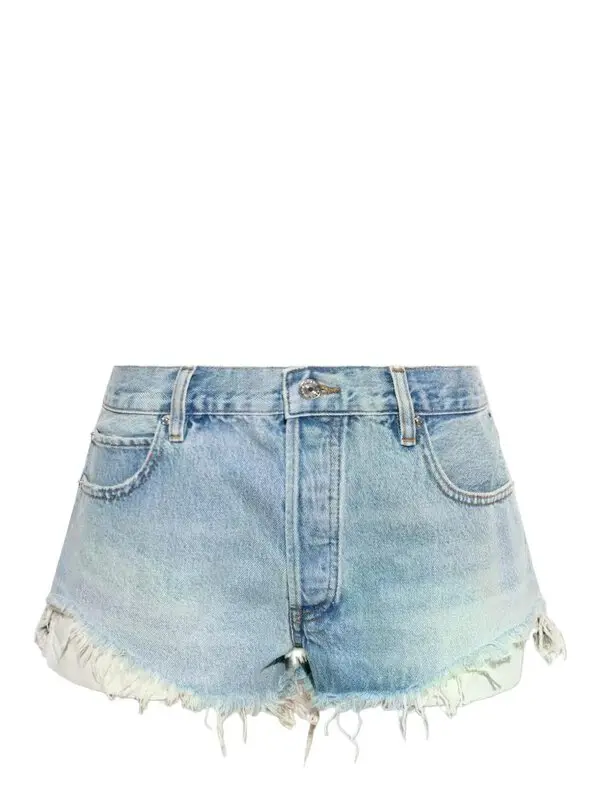 FRAME Frayed Denim Shorts - Blue