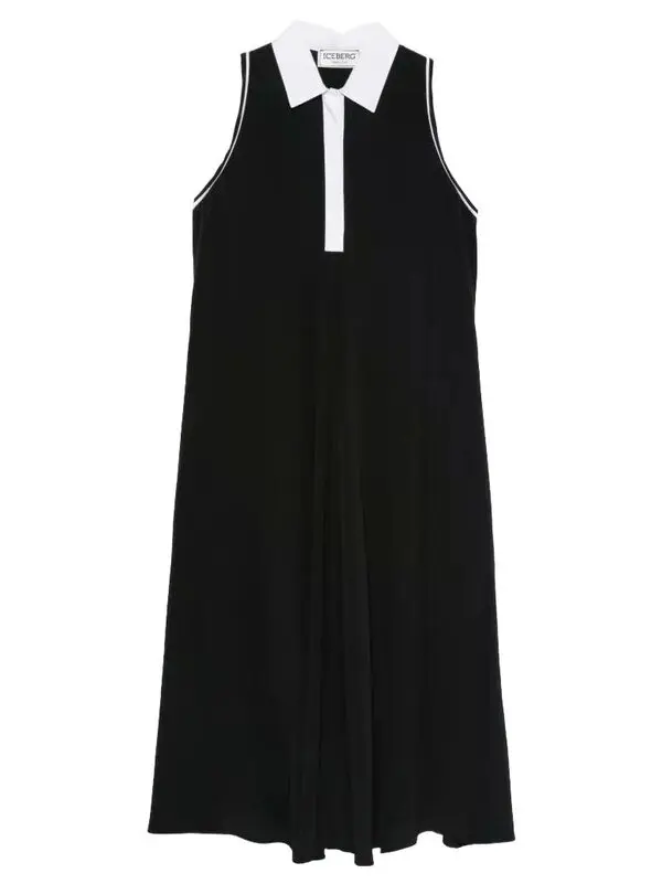 Iceberg Sleeveless Contrast-collar Dress - Black