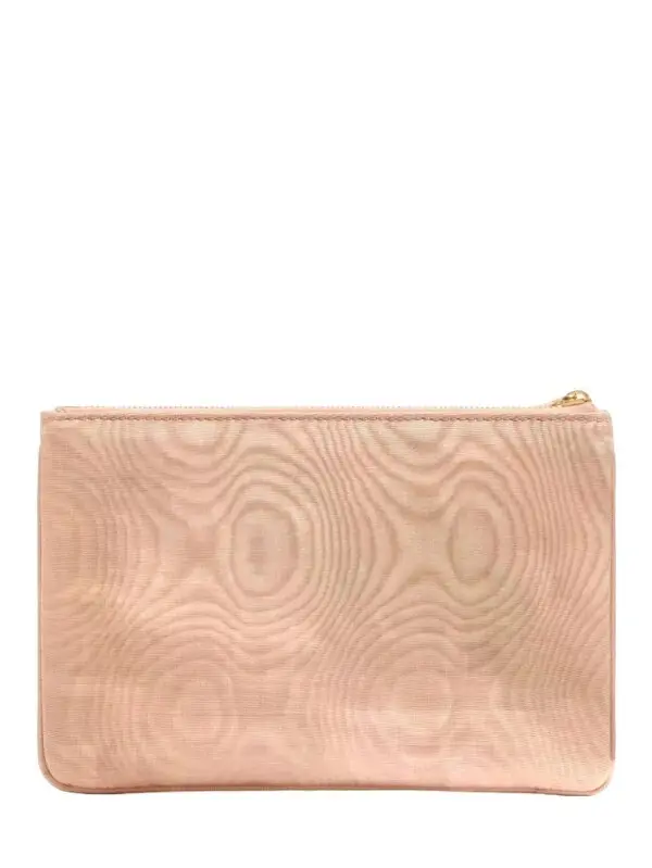 Valentino Garavani Vlogo Signature Clutch In Moiré Fabric With Jewel Logo - Pink