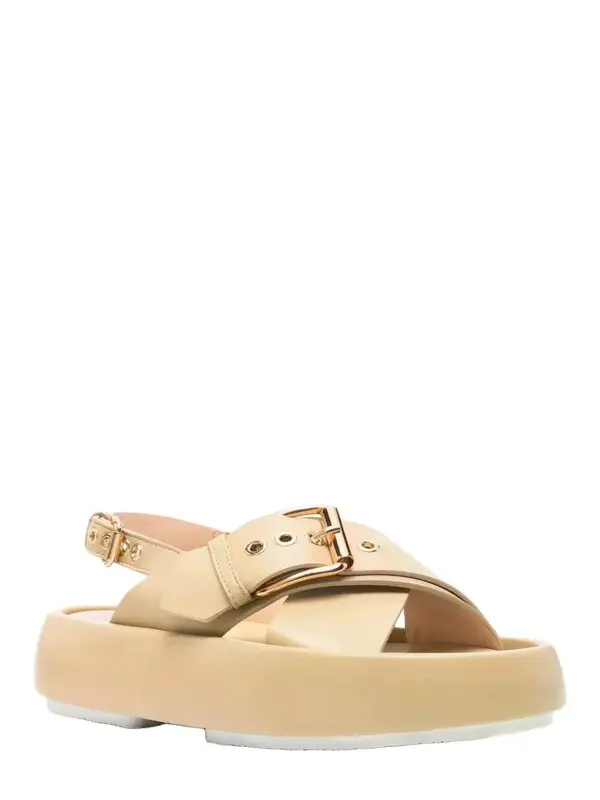 Agl Criss-cross Platform Sandals - Neutrals