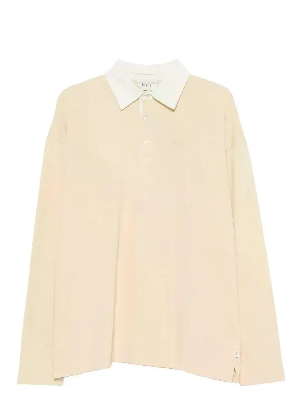 FORET Match Rugby Contrast-collar Polo Shirt - Neutrals