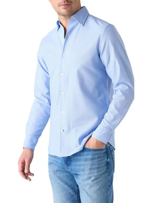 Robert Talbott Morgan Giro Inglese Shirt - Solid Blue