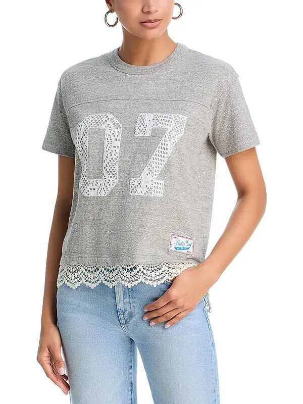 MOTHER The Footballer Tee - Heather Gray
