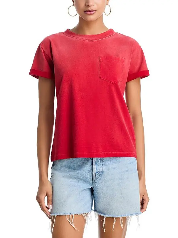 MOTHER The Cuffed Pocket Sinful Tee - Jer Tomato