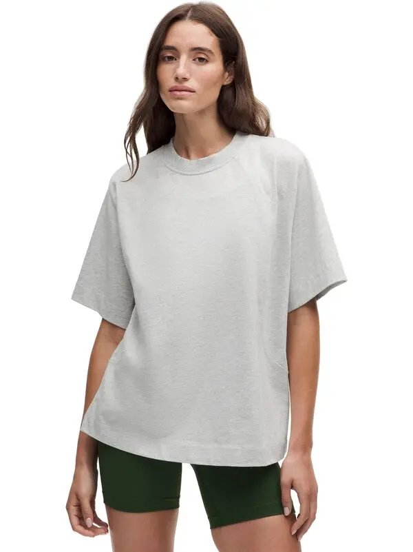 Lululemon Scuba Cotton Jersey Oversized T-shirt - Heathered Core Ultra Light Grey