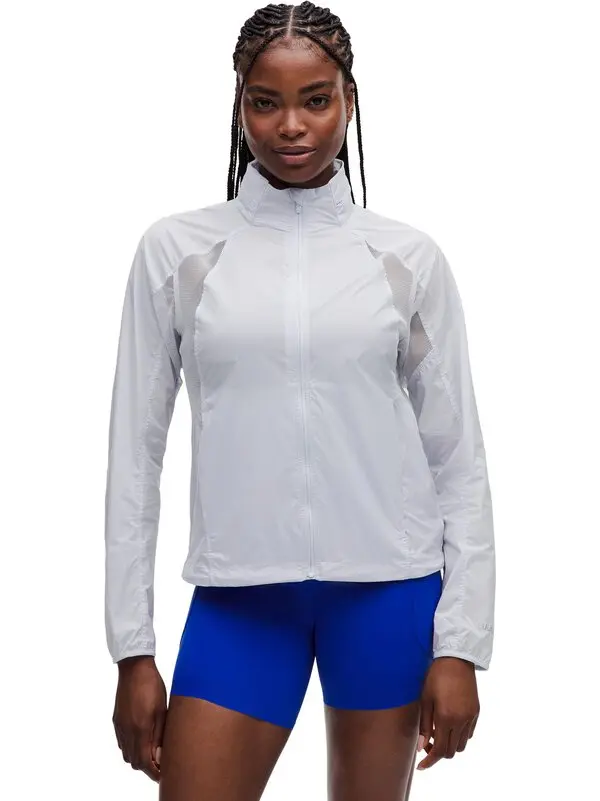 Lululemon Ventilated Packable Running Jacket With Stowable Hood - Starch Blue