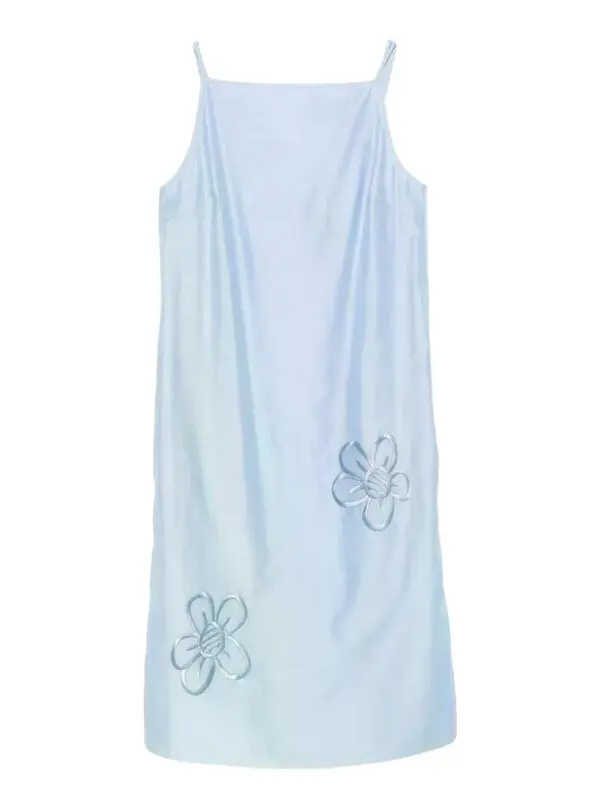 Iceberg Spaghetti Strap Dress With Flower Appliqu - Blue