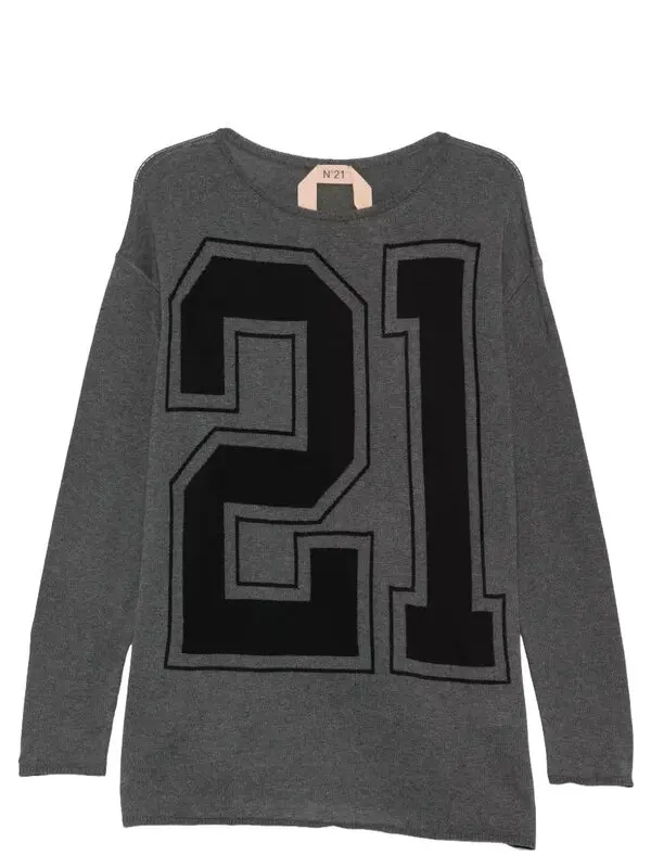 N°21 Mini Logo-print Knitted Dress - Grey
