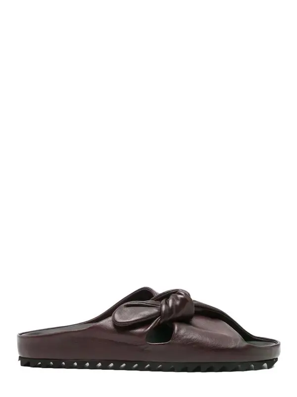 Officine Creative Pelagie Knotted Leather Mules - Brown