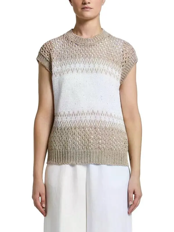 Peserico Sequin-embellished Open-knit Sweater - Neutrals