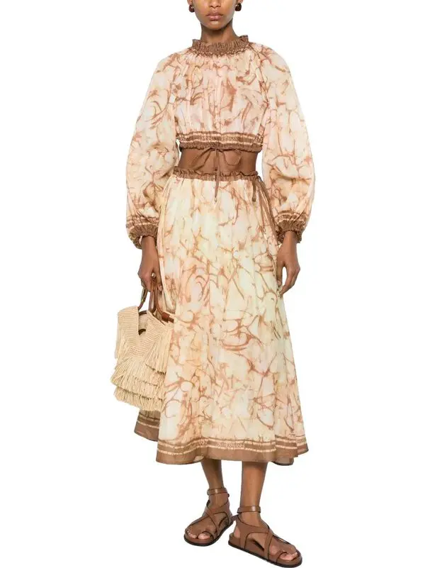Zimmermann Tie-dye Cropped Blouse - Neutrals