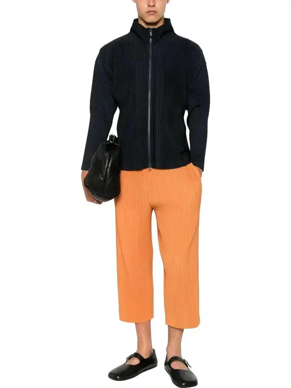 Issey Miyake Cropped Plissé Trousers - Orange
