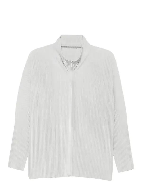 Issey Miyake Plissé Zip-up Shirt - Grey