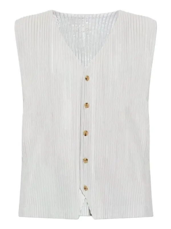 Issey Miyake Pleated Vest - Grey