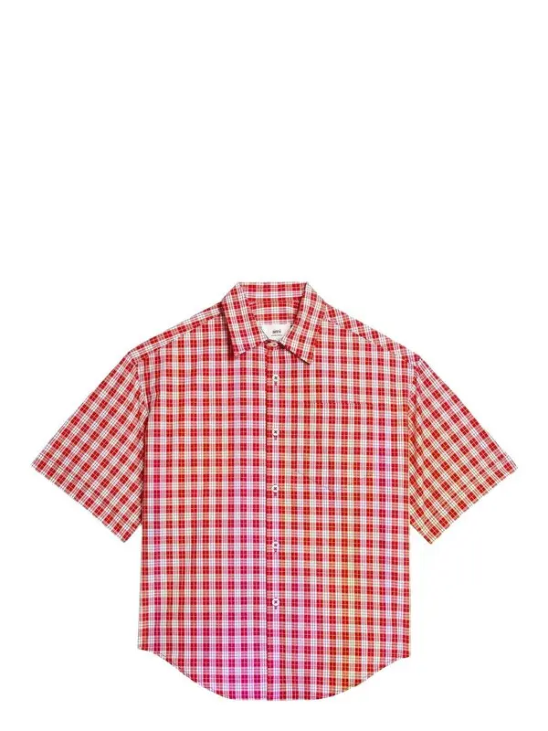 AMI Paris Checked Short-sleeve Shirt - Red