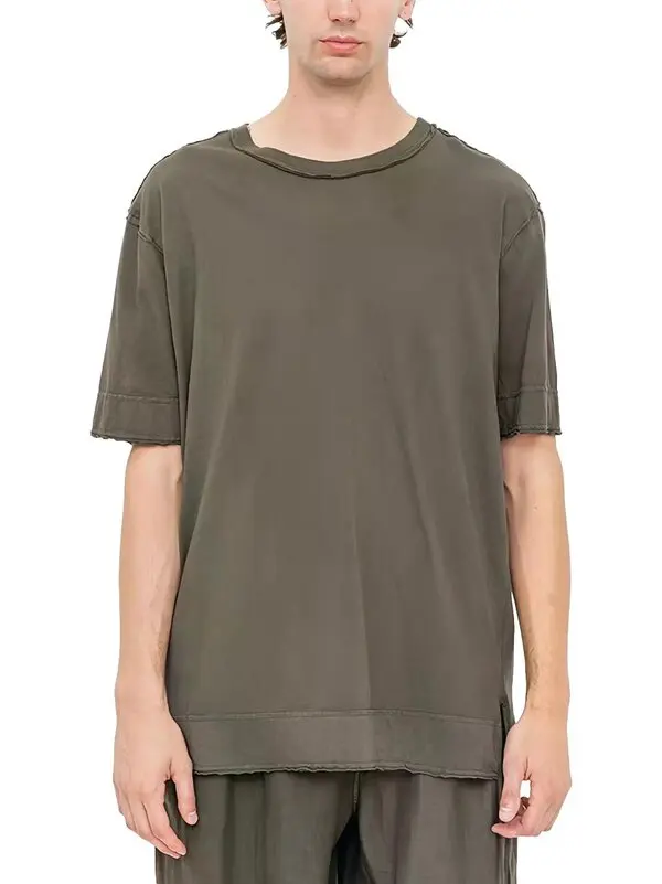 Andrea Ya'aqov Raw-edge Panelled T-shirt - Brown