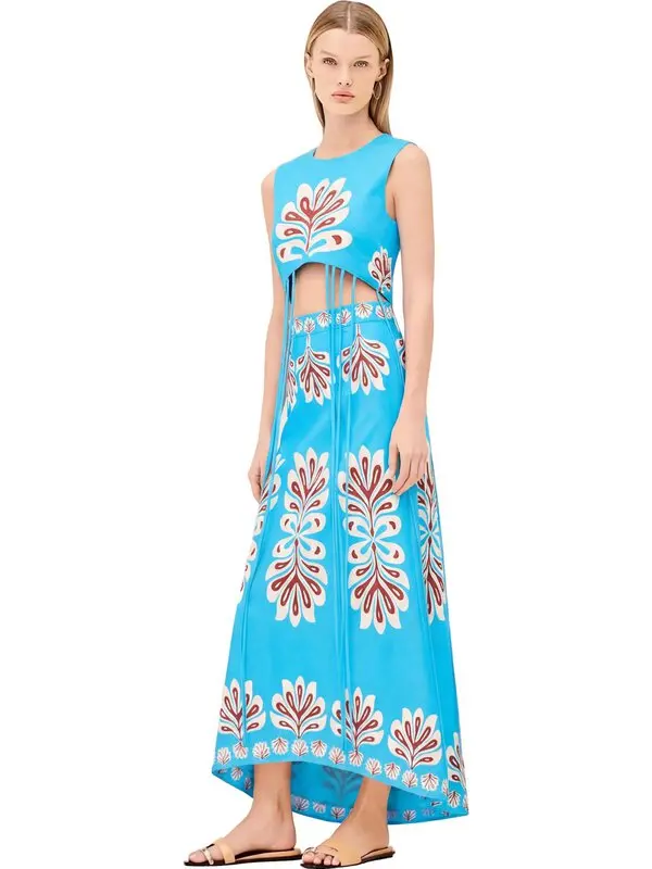 Alexis Amarisse Skirt - Cerulean Bloom