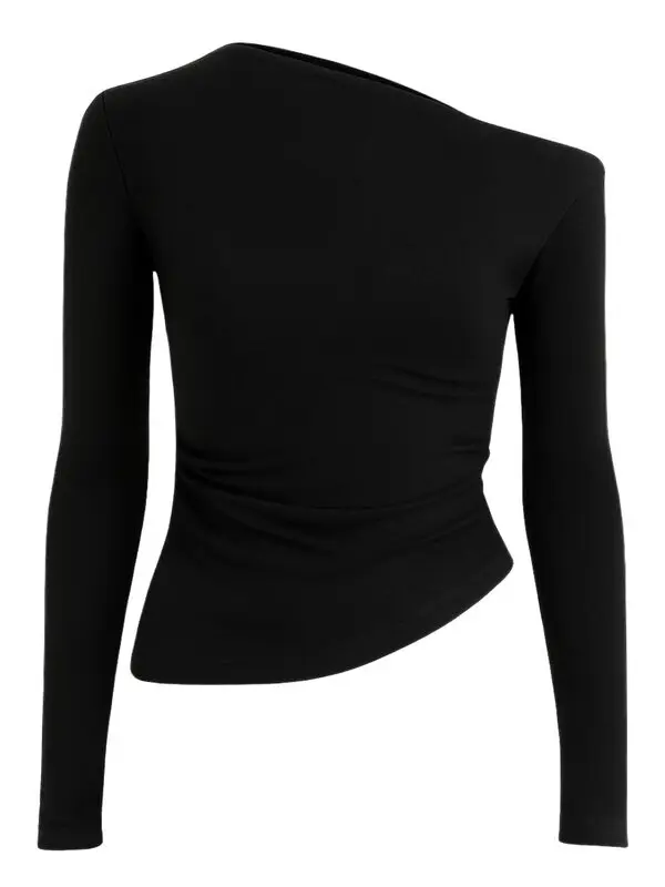 MONLICIA Aura One-shoulder Draped Top - Black