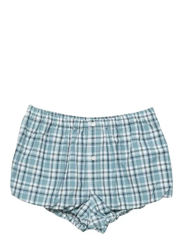 Acne Studios Gathered Check Shorts - Blue