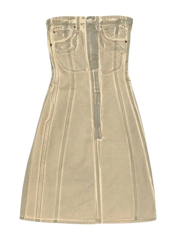 Acne Studios Printed Denim Midi Dress - Grey