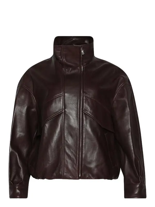 Nour Hammour Roland Leather Jacket - Brown
