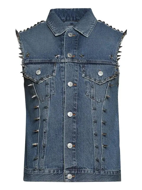 MARKING DISTANCE Starstudded Vest Mechanic - Blue
