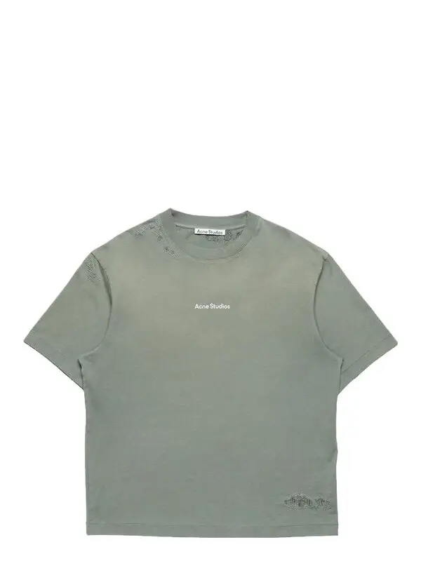 Acne Studios Mended Logo Tee Slate Grey - Gray